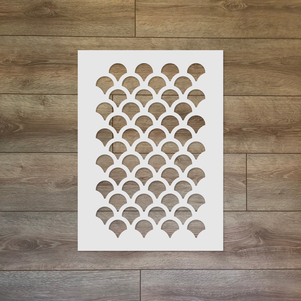 Fish Scale/Scallop Reusable Plastic Stencil - StencilDirect.com